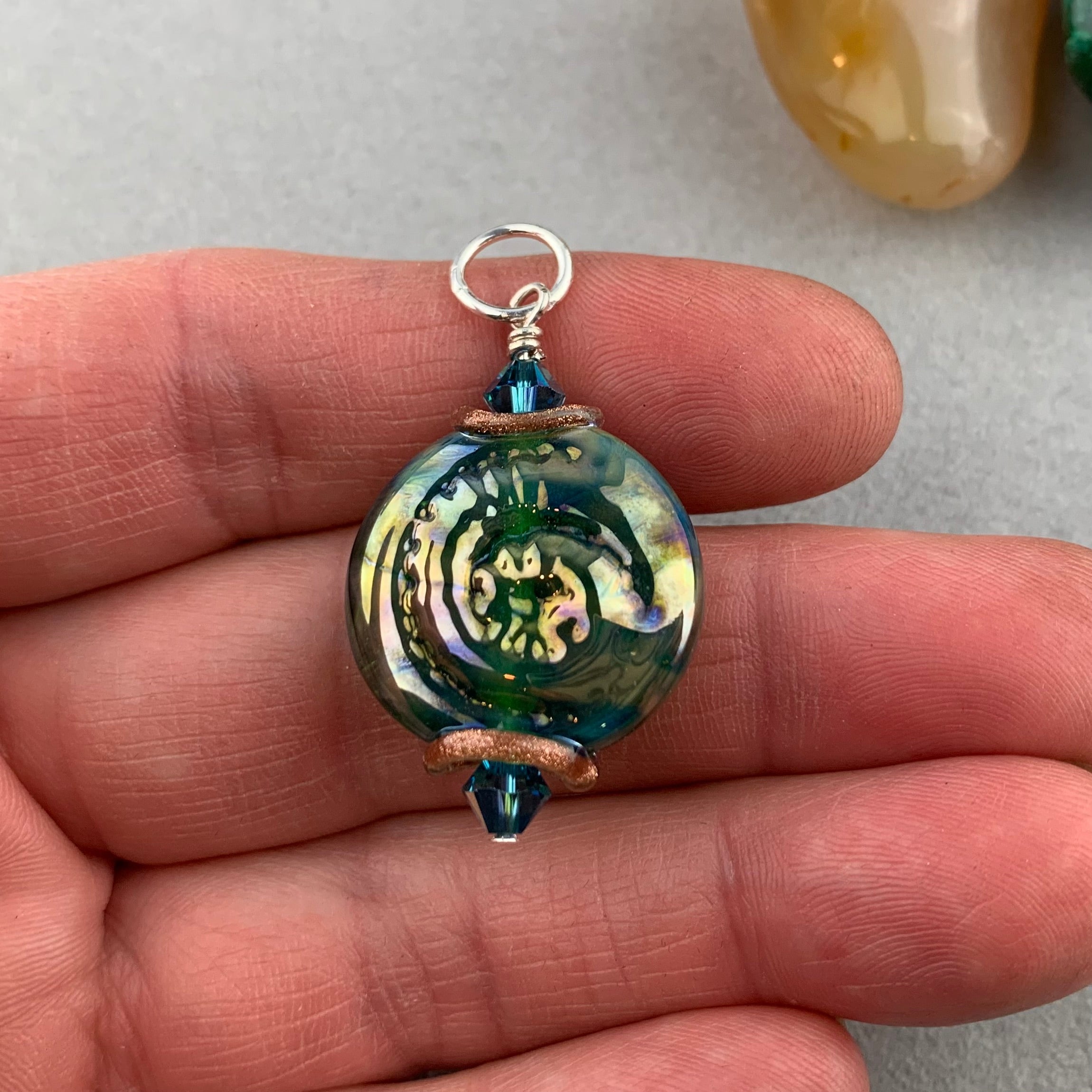 FOSSIL II ~ HANDMADE GLASS PENDANT – The Bead Tree