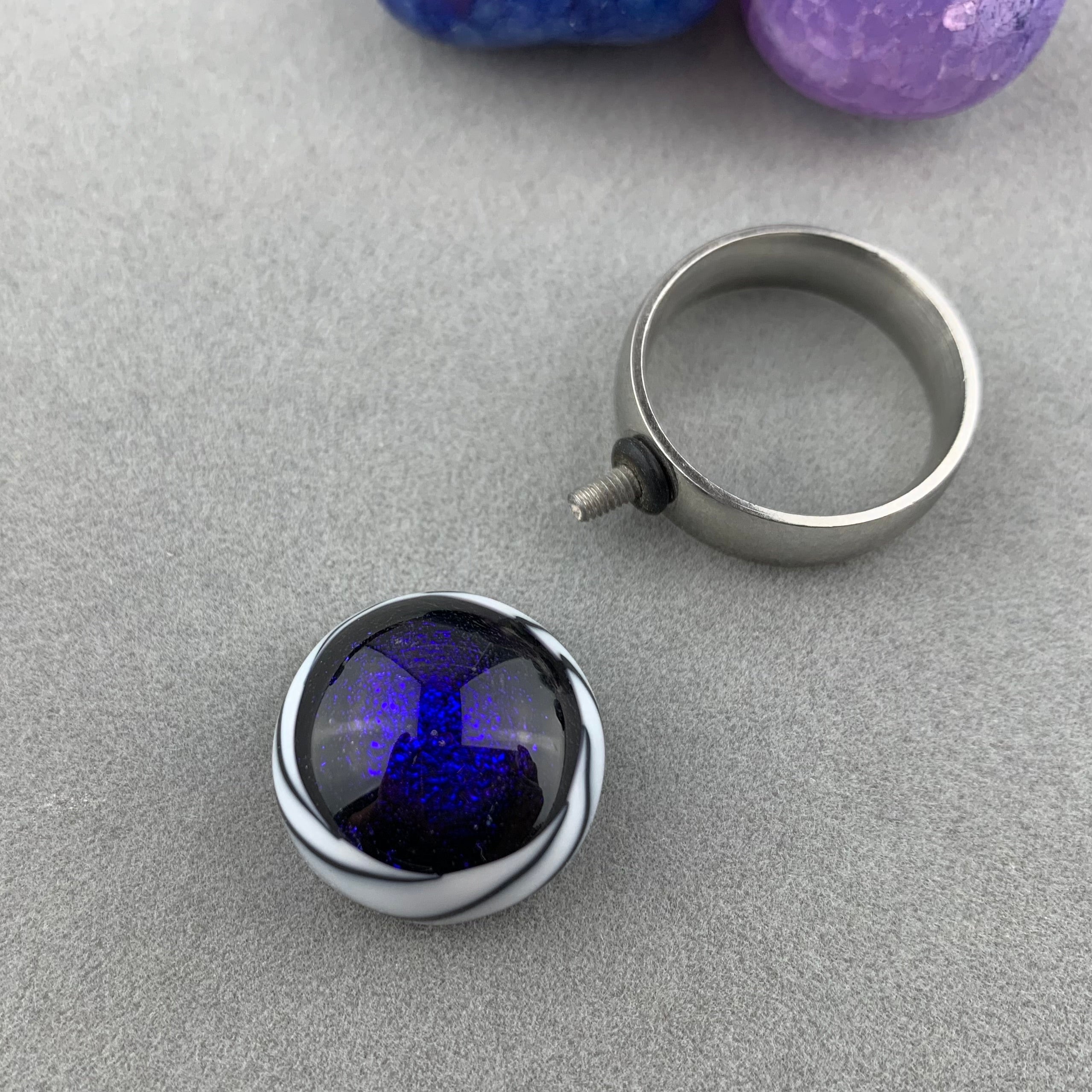 FISH EYE ~ HANDMADE GLASS RING TOPPER – The Bead Tree